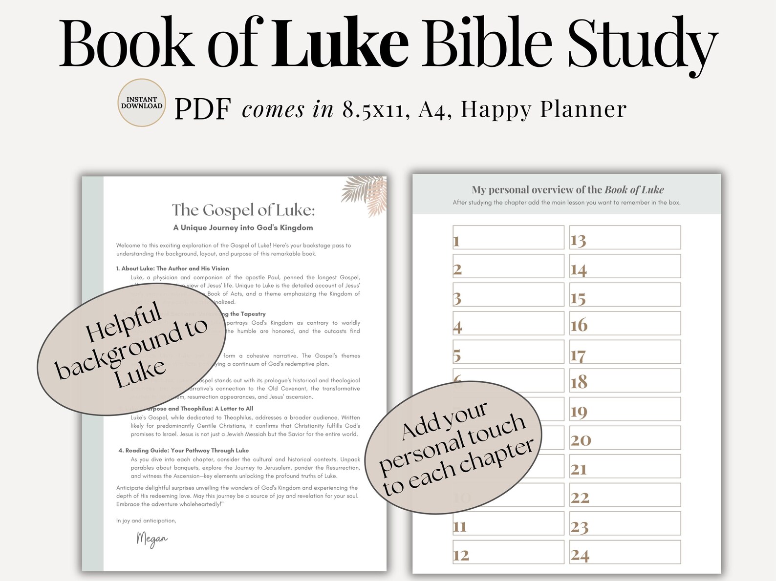 Luke Chapter Bible Study Guide Printable Template Beginner Bible Study ...