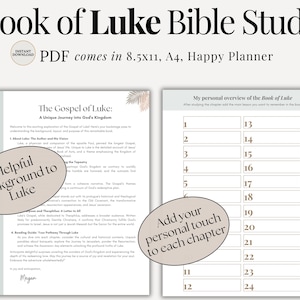 Luke Chapter Bible Study Guide Printable Template Beginner Bible Study ...