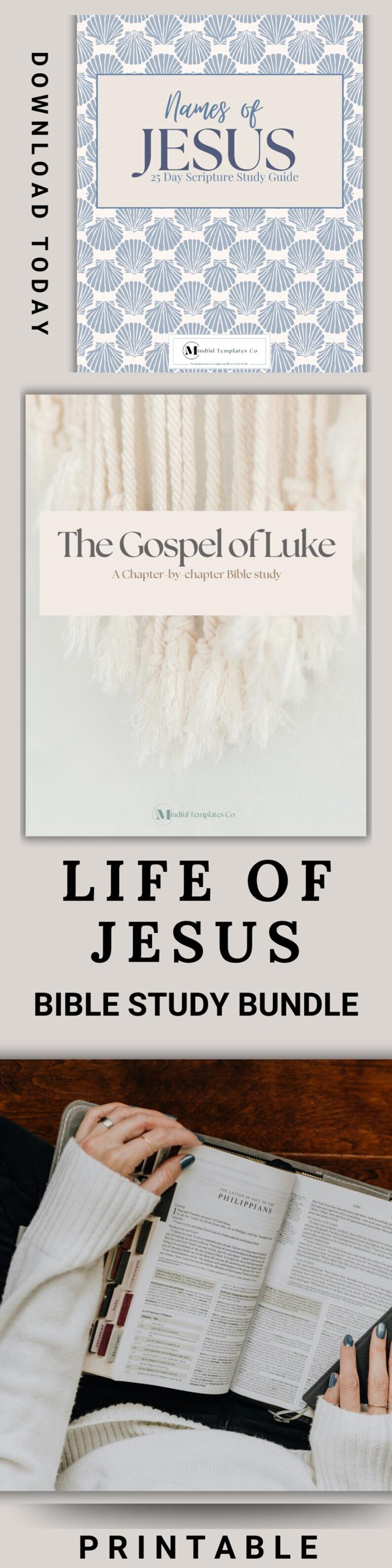 Printable Bible Study Bundle of Jesus Daily Devotional Planner for ...