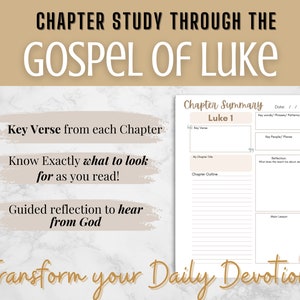 Luke Chapter Bible Study Guide Printable Template, Beginner Bible Study ...
