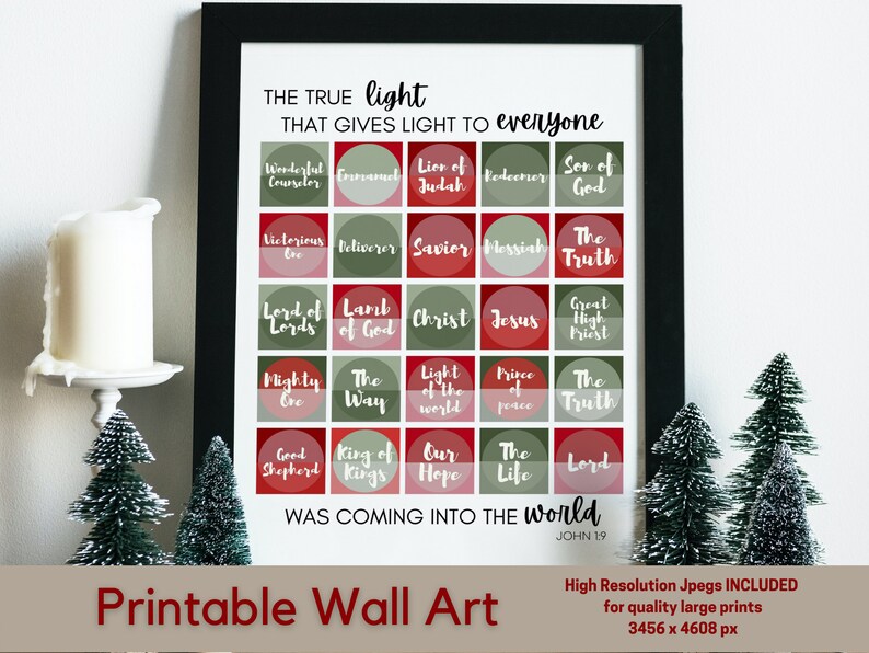 25 Names of Jesus Bundle Advent Calendar Printable Christmas - Etsy