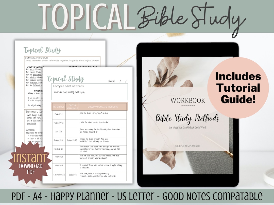 Topical Bible Study Template & Guide Daily Devotional - Etsy