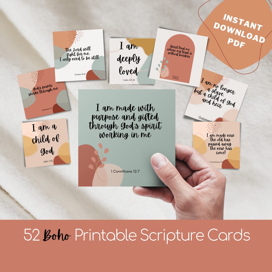 Printable Scripture Cards, Encouragement Cards, Prayer Cards, Bible ...