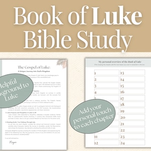 Luke Chapter Bible Study Guide Printable Template, Beginner Bible Study ...