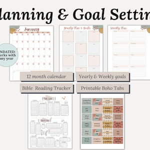 Boho Faith Planner Printable Bible Study Templates Scripture Cards ...