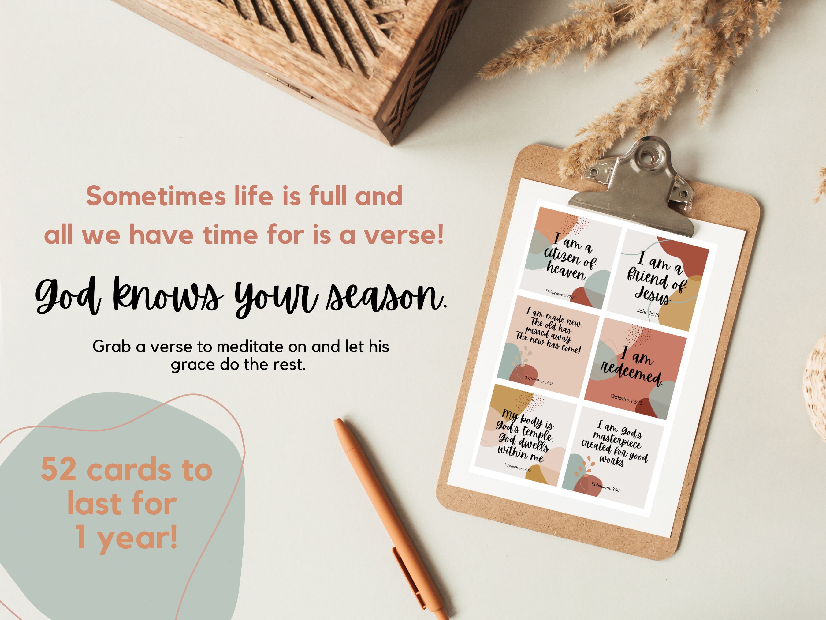 Printable Boho Scripture cards — Mindful Templates Co