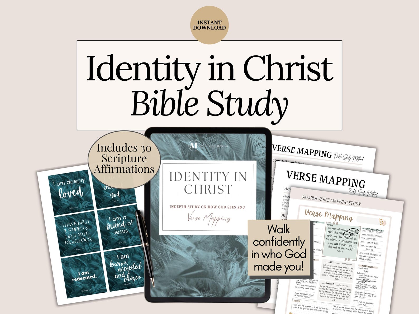 Identity in Christ Printable Bible Study Women's Devotional Verse ...
