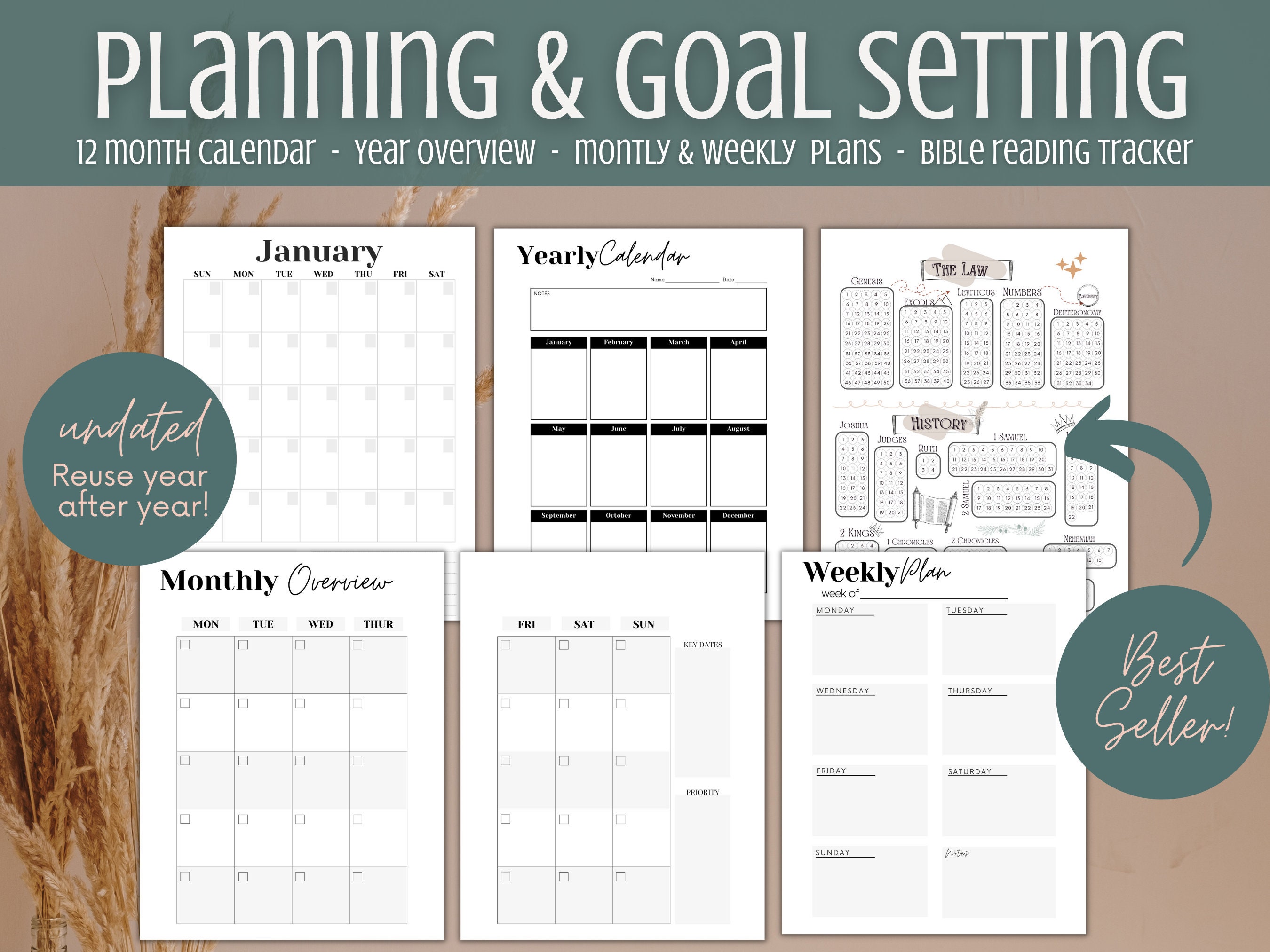 Bible study Mindful template Digital and printable bible study template