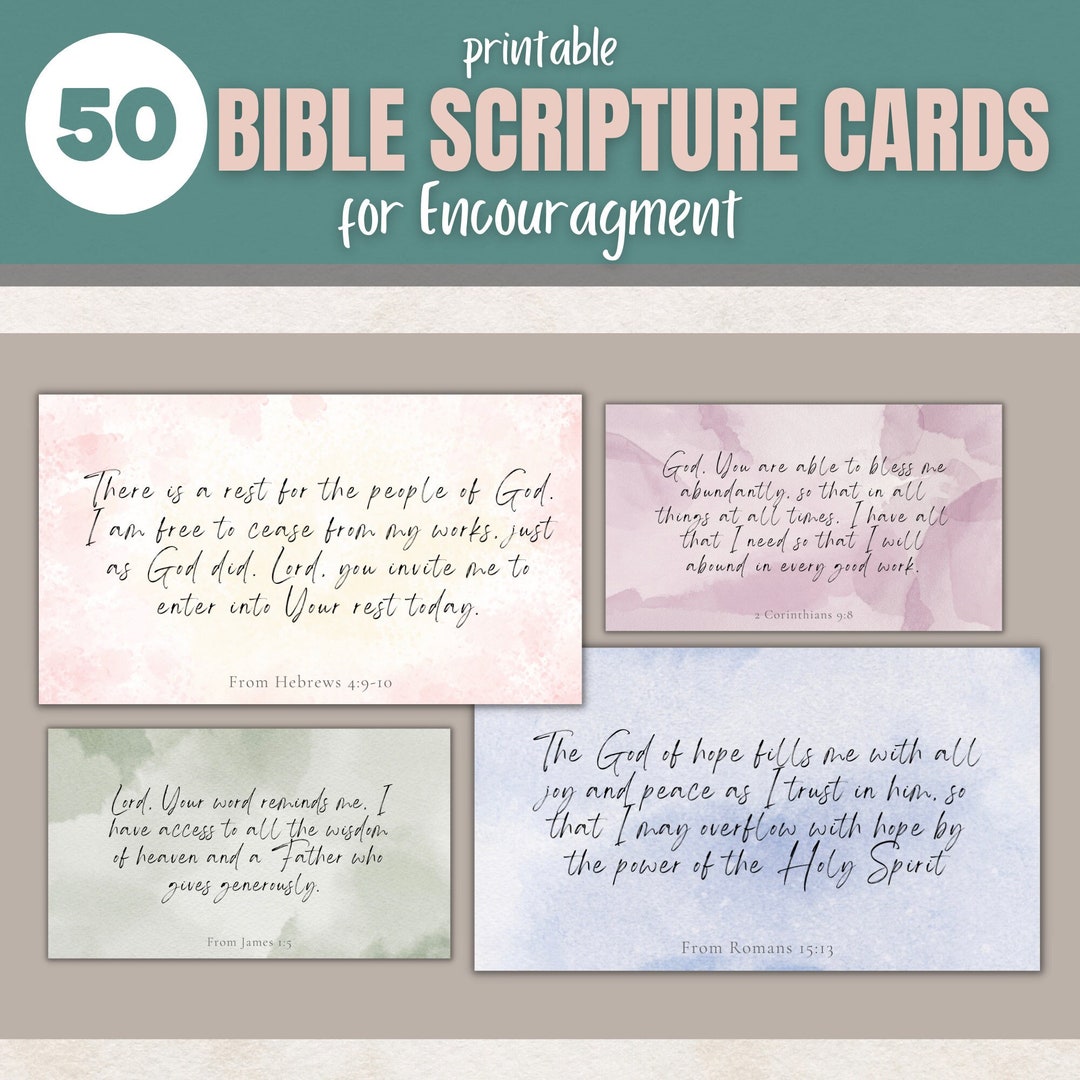50 Uplifting Printable Prayer Cards, Bible Verse Affirmation Cards ...