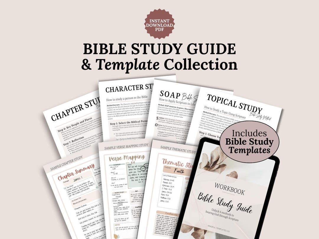 Guide to Bible Study Templates Printable Scripture Workbook SOAP Study ...