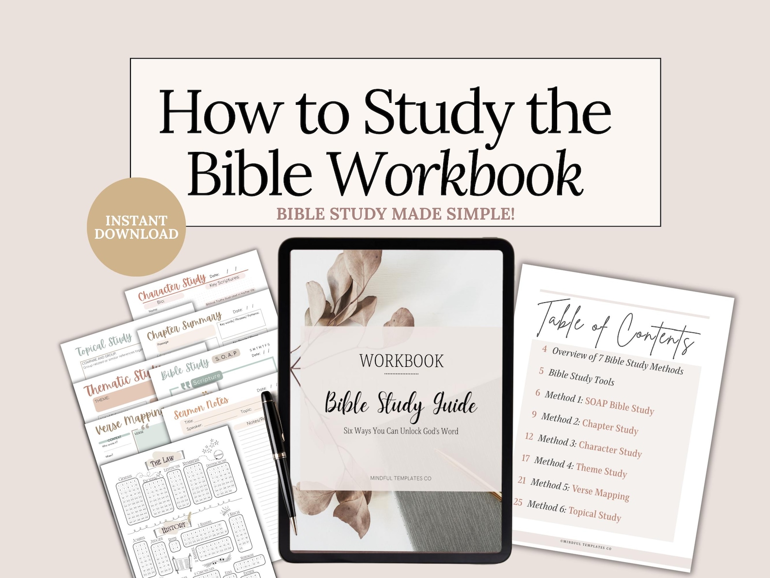 Bible Study Guide and Bible Study Templates SOAP Verse Mapping Beginner ...