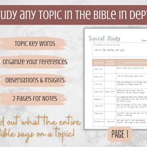 Topical Bible Study Template & Guide - Daily Devotional Scripture ...
