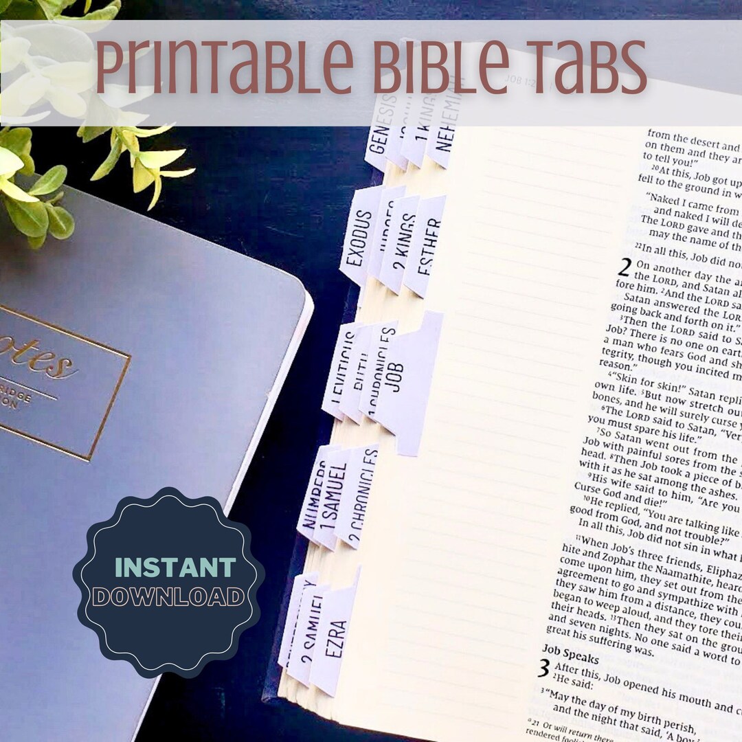 Neutral Printable Bible Tabs, Bible Tabs, Bible Study Tools, Bible ...