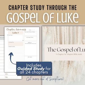 Luke Chapter Bible Study Guide Printable Template, Beginner Bible Study ...