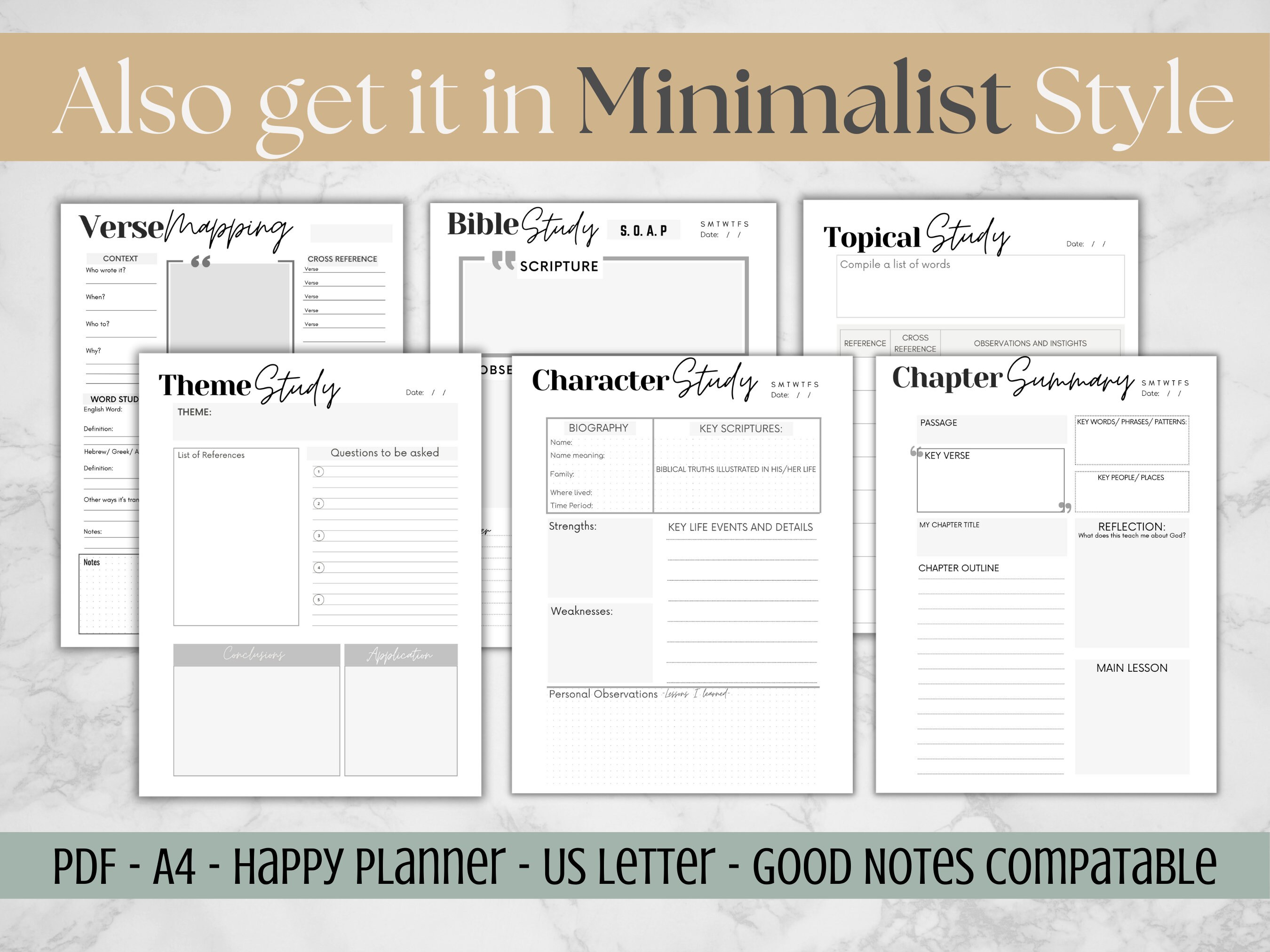 Bible Study Mindful Template Digital And Printable Bible Study Template