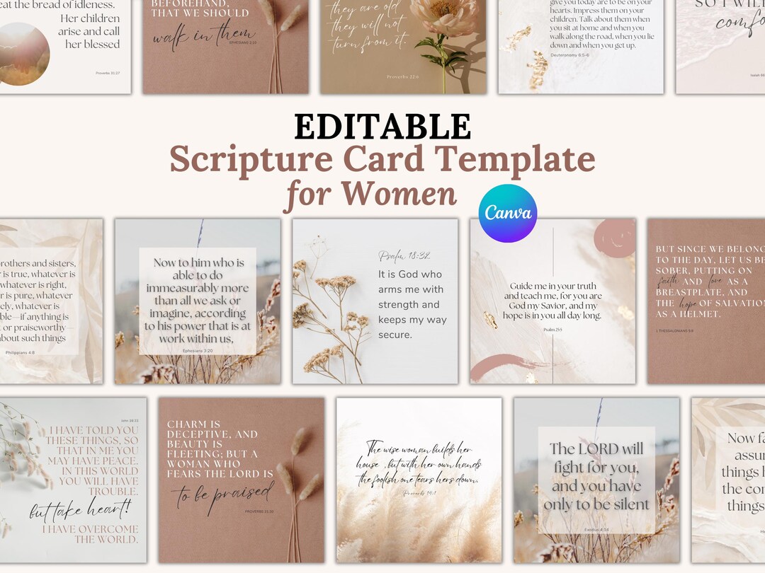 Editable Scripture Card Template Bible Verse Memory Cards Printable ...