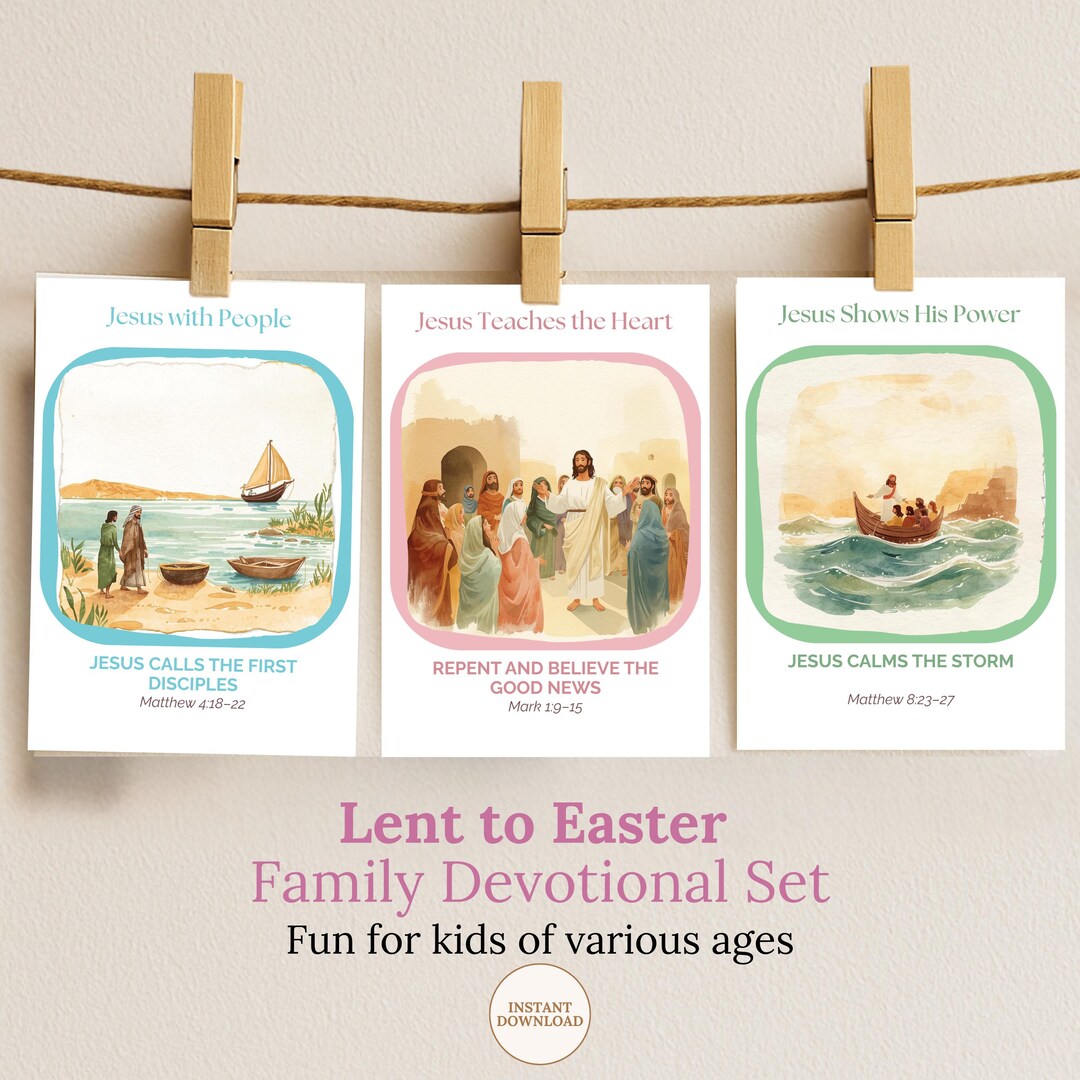 Lent Family Devotional Printable Jesus Bible Study Kids Easter Activity ...