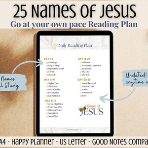 Names of Jesus Bible Study, Bible Reading Plan, Printable Guided Bible ...