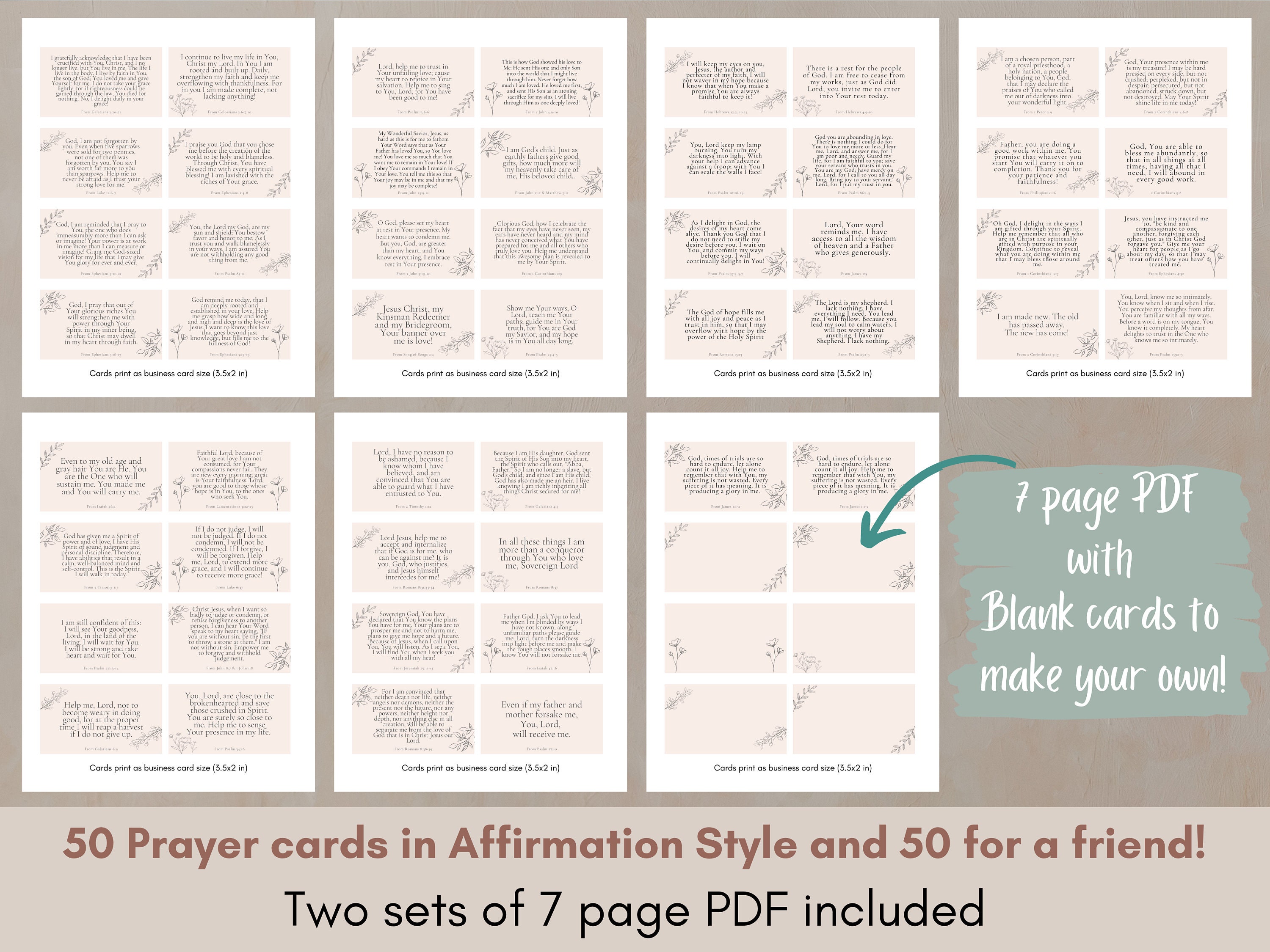 50 Uplifting Printable Prayer Cards Bible Verse Affirmation - Etsy