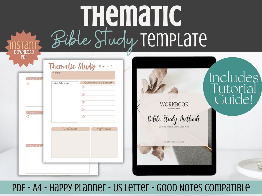 Thematic Bible Study Guide and Template Set - Printable & Digital ...