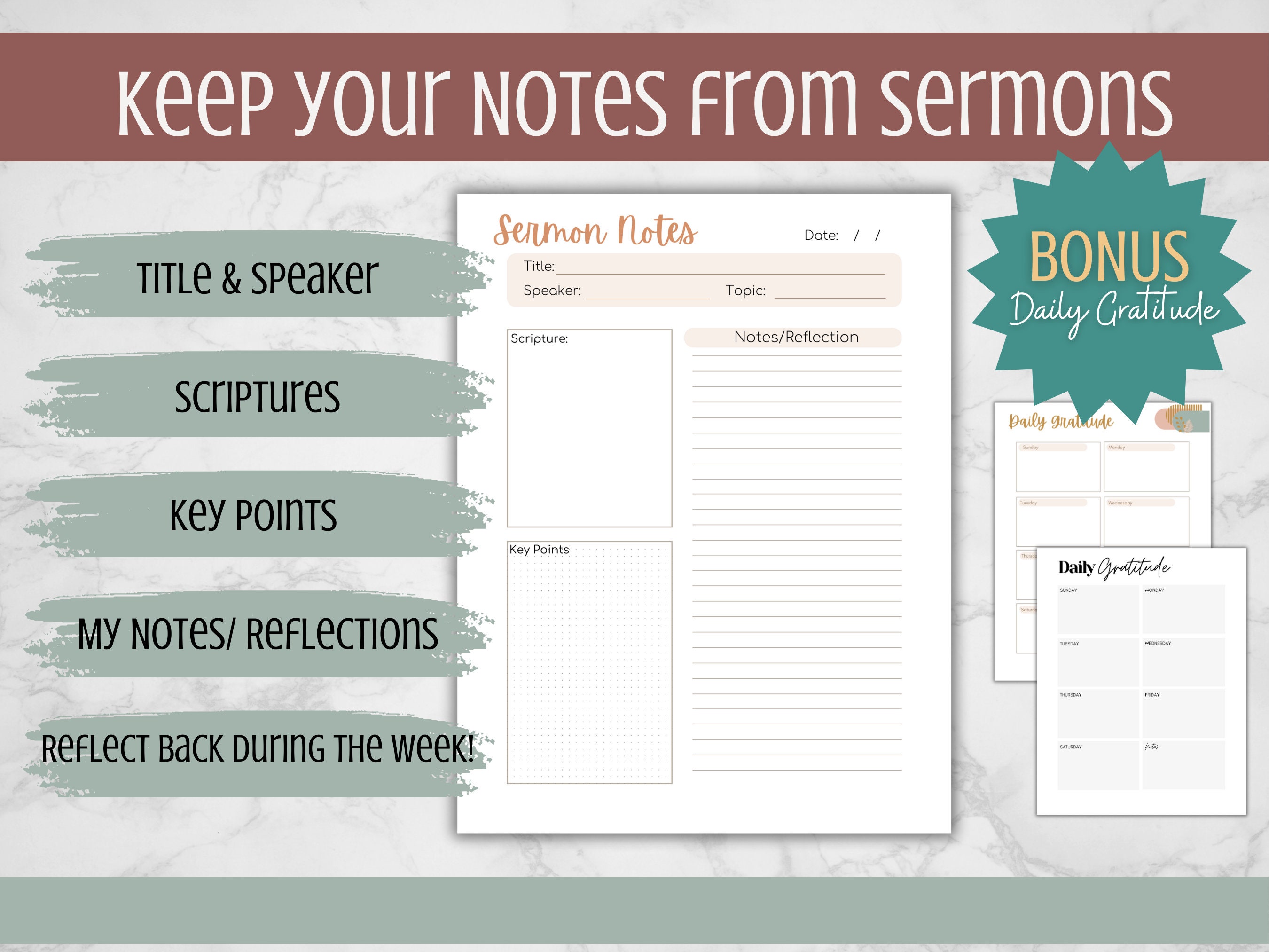 Bible study Mindful template Digital and printable bible study template