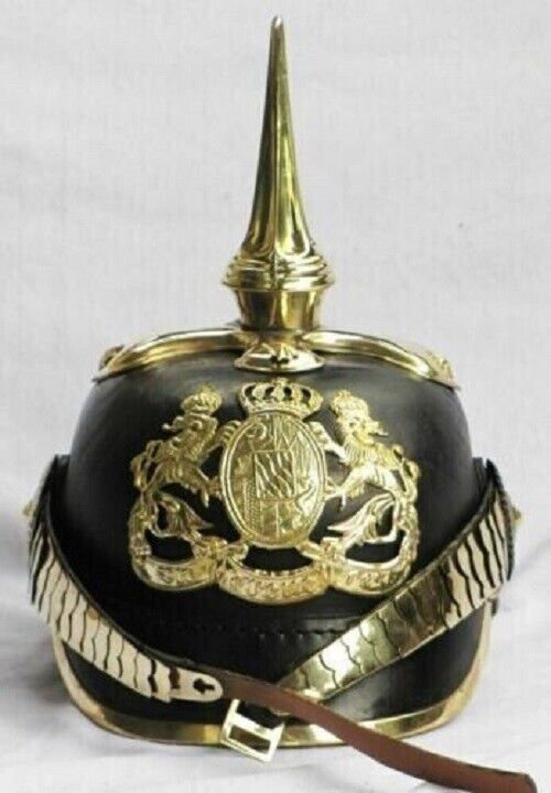 Medieval Black Leather Prussian Helmet German Long Spiked - Etsy