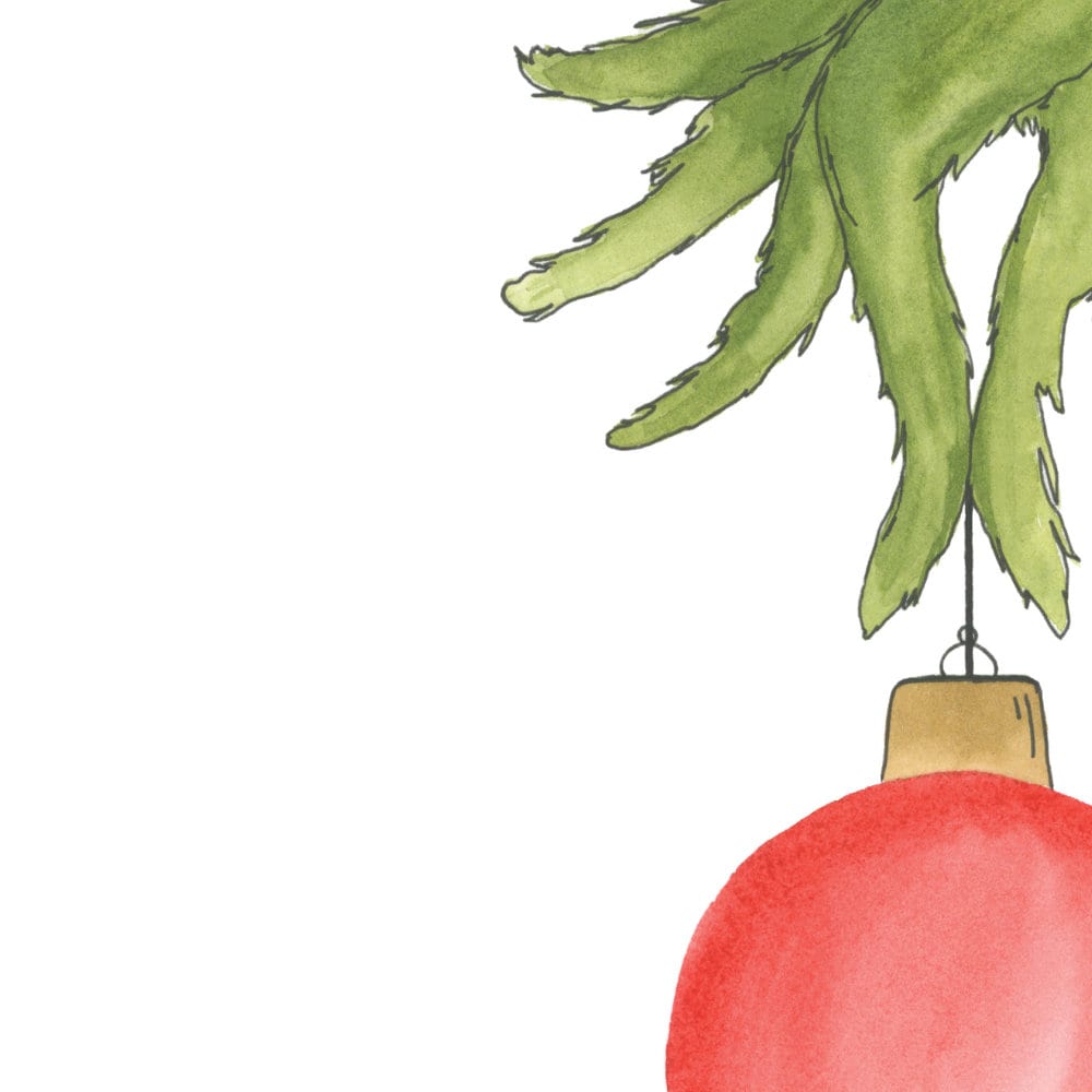 The Grinch Watercolor Art, Grinch Hand, Holding Ornament, Holiday Print ...