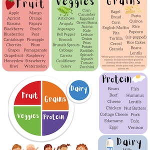 Food Groups - Nutrients - Nutrition Prints - Dietitian Materials ...