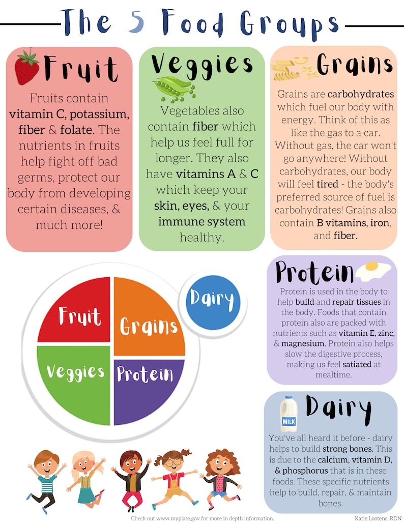 Food Groups - Nutrients - Nutrition Prints - Dietitian Materials ...