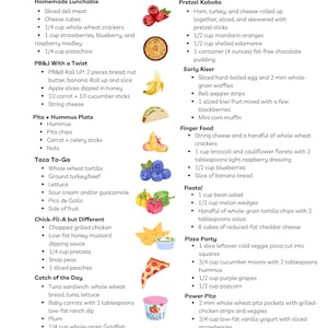 Building a Balanced Lunch Handout | Pediatric Nutrition Handout ...