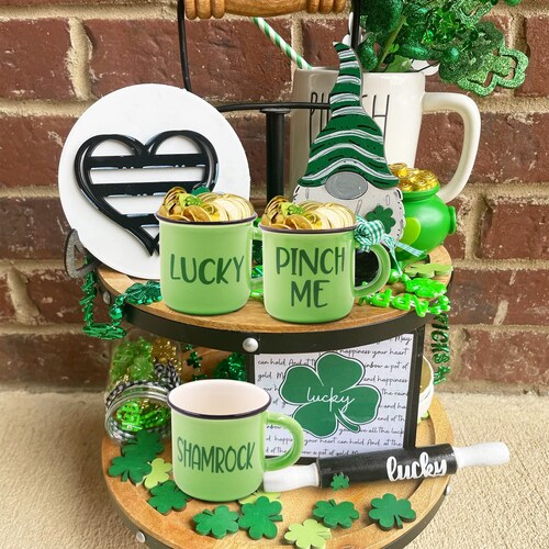 St. Patricks Day Tiered Tray Decor Mini Book Stack St - Etsy