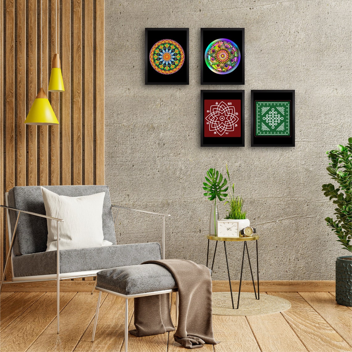 Set of 12 7.5x7.5 Inches Rangoli Stickers/kolam Stickers/ /muggu ...