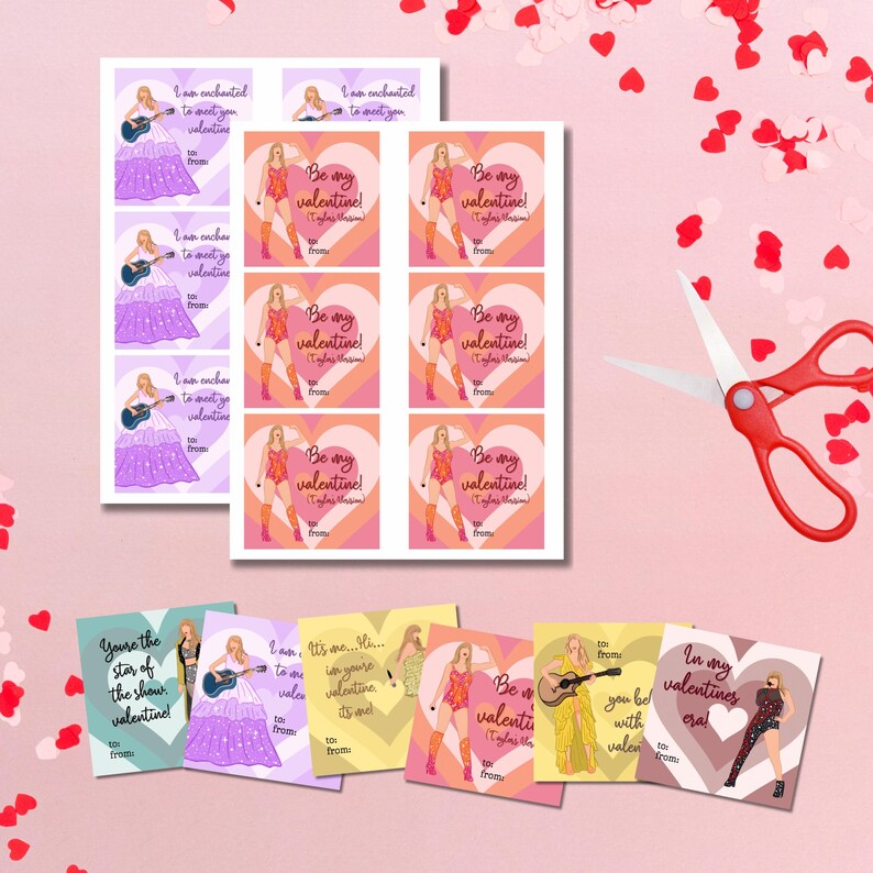Swiftie Valentines Day Cards | Classroom Gift Tags Taylor Swift (PDF ...