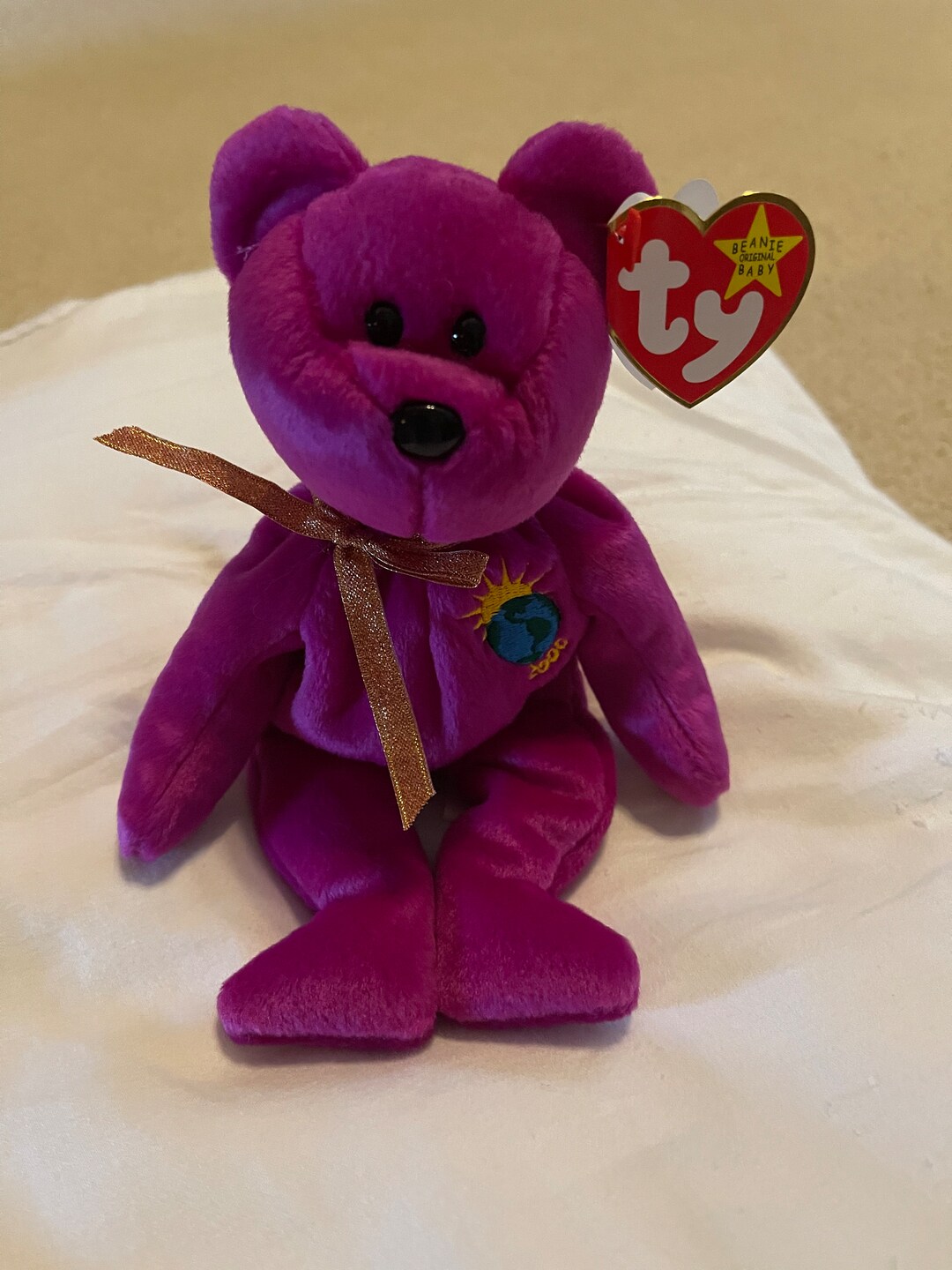 Gorgeous Ty Bear Named “millennium”, Rare Beanie Baby, Ty Beanie Baby ...