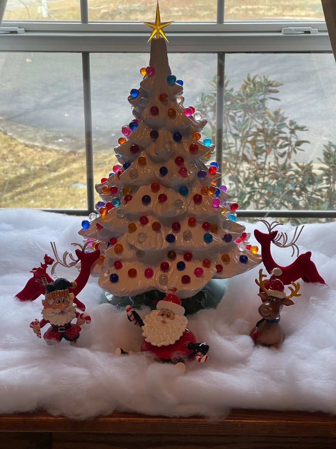 Lighted 16” Vintage White Ceramic Christmas Tree, Christmas Tree Called ...