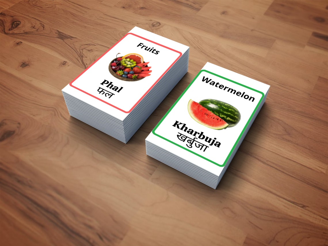Printable Nepali Flashcards: Fruits - Etsy