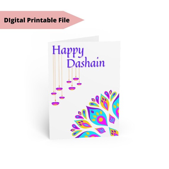 Printable Dashain Card Nepali Greeting Card Diyas & - Etsy