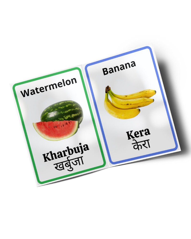 Printable Nepali Flashcards: Fruits - Etsy