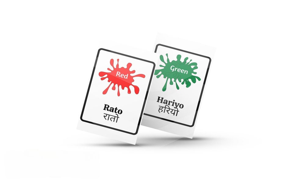 Printable Nepali Flashcards: Colours - Etsy