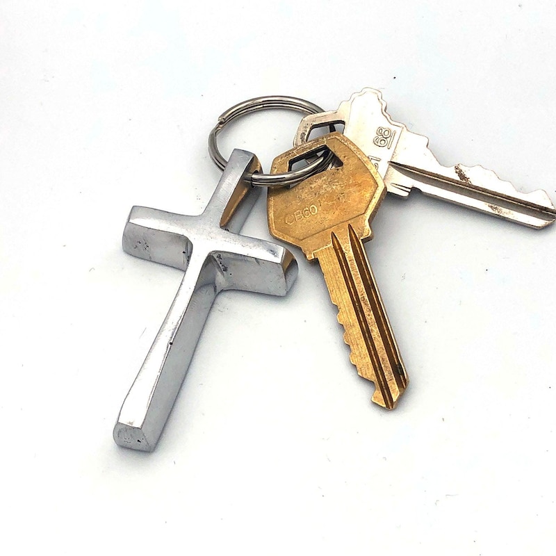Cross Keychain - Etsy