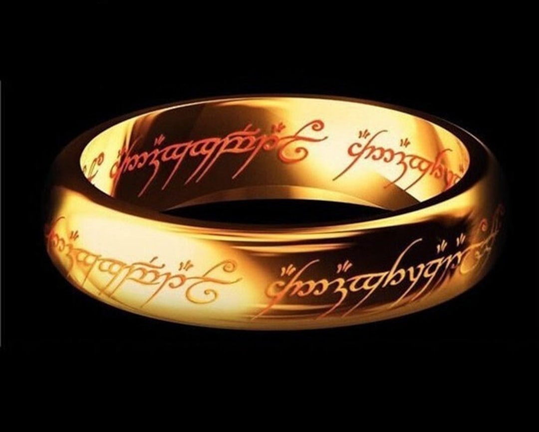 LOTR Ring, One Ring of Power Gold the Movie of Ring Lovers Women and ...