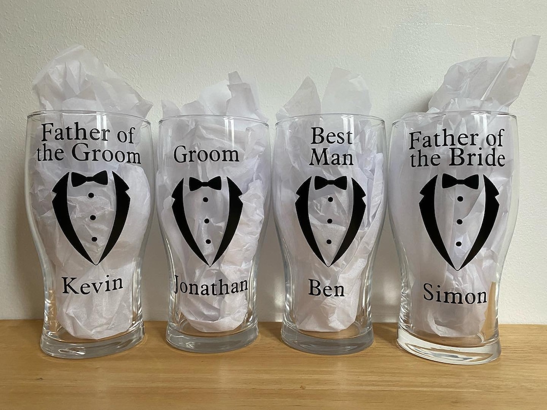Personalised Pint Glass / Best Man Glass / Groomsman Gift / Wedding ...