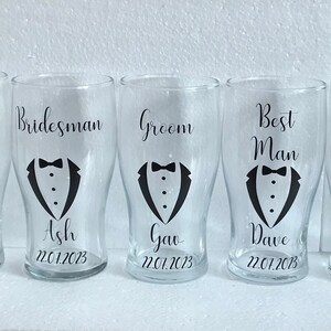 Personalised Pint Glass / Best Man Glass / Groomsman Gift / Wedding ...
