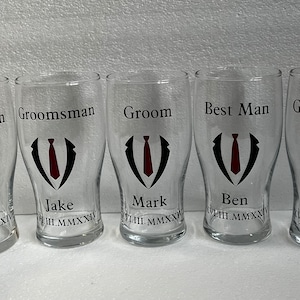 Personalised Pint Glass / Best Man Glass / Groomsman Gift / Wedding ...