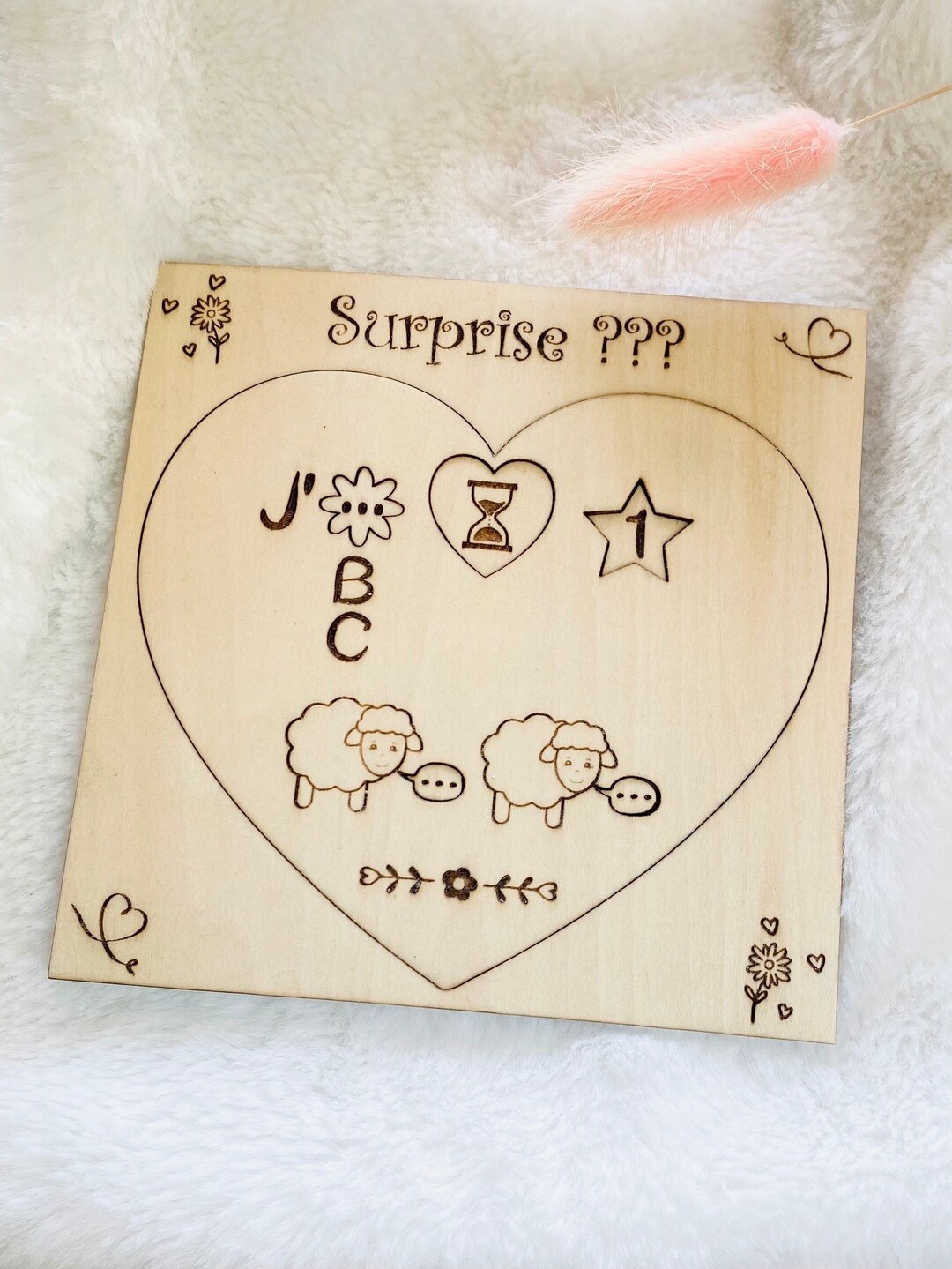 Customizable Family Rebus Pregnancy Announcement Coded Wooden Message ...