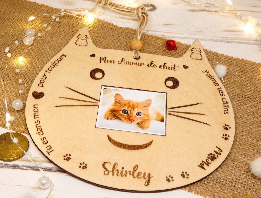 Personalized Cat Frame-wooden Photo Frame for Your Pet-cat - Etsy
