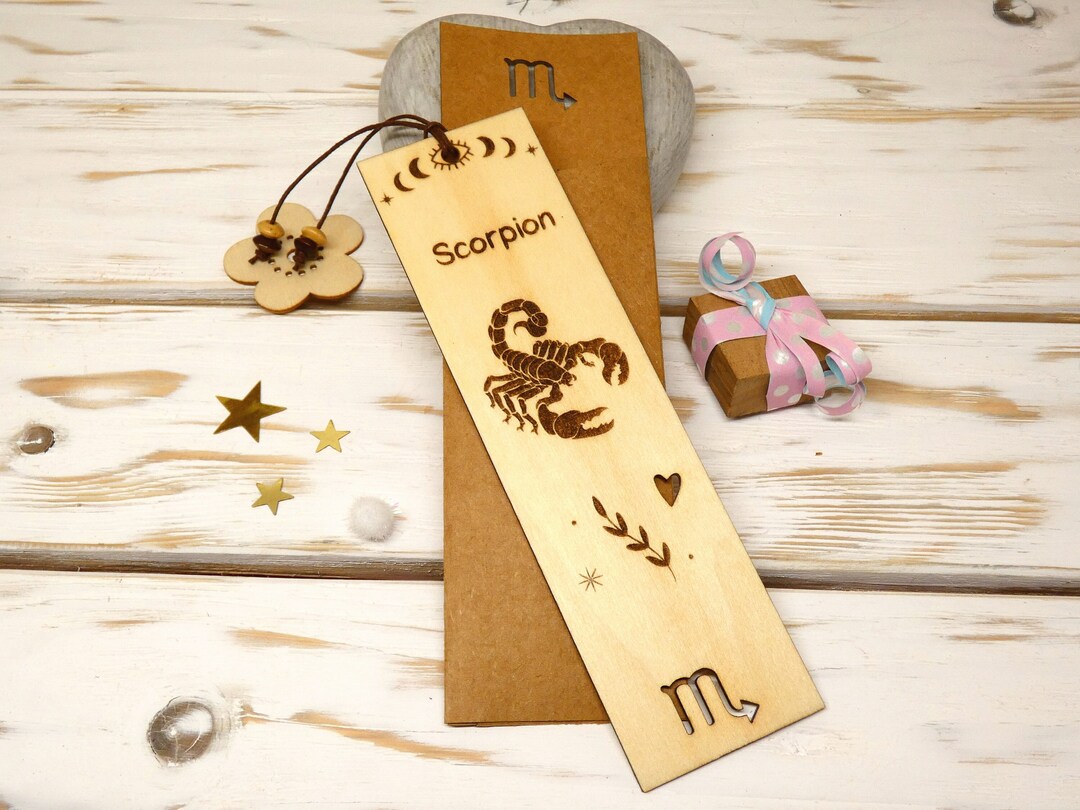 Personalized Wooden Scorpio Bookmark Astrological Sign Gift Idea ...