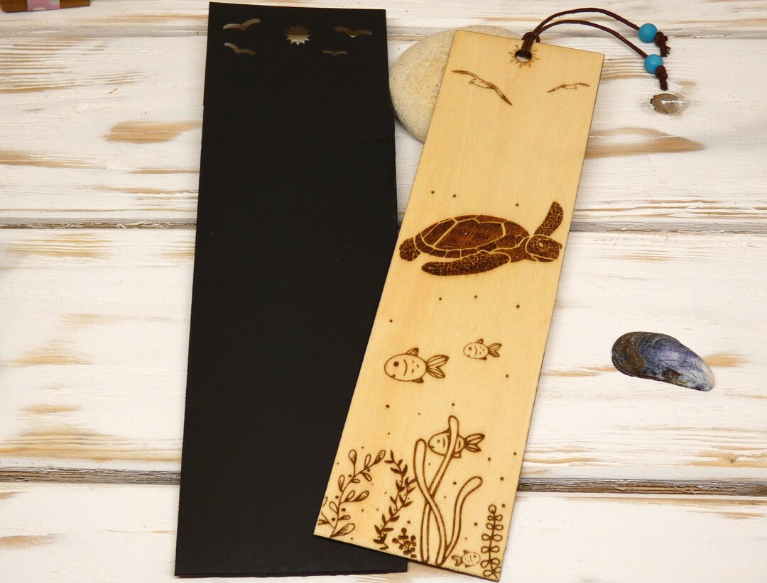 Personalized Wooden Turtle Bookmark - Sea Turtle Bookmark - Ocean ...