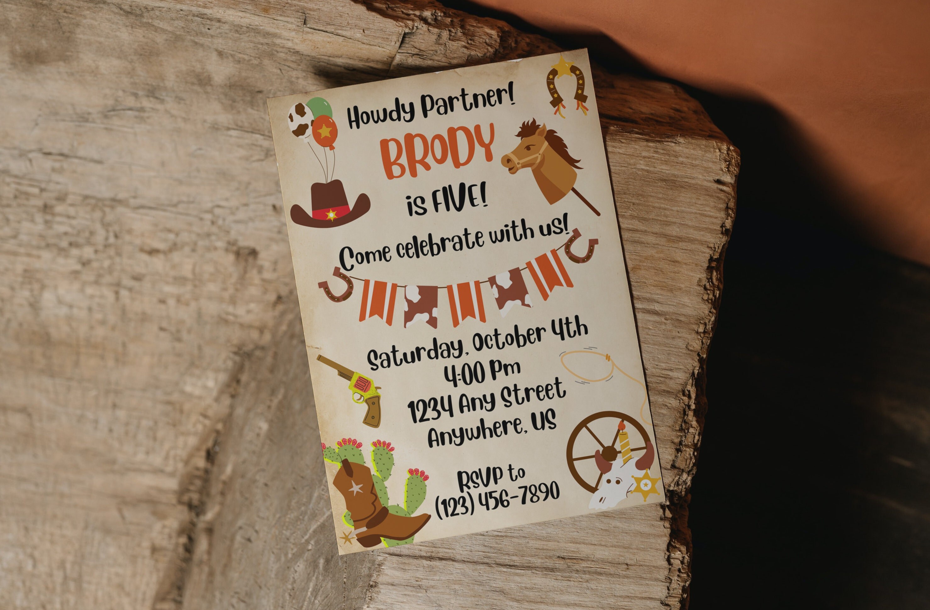 Howdy Partner Cowboy Birthday Invitation - Etsy