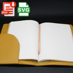Leather A5 Notebook Cover Pattern: Elegant DIY Design (PDF, SVG, Ai ...